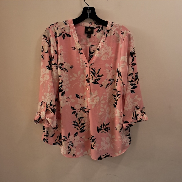 JM Collection | Tops | Jm Collection Blouse Womens Pl Pink Floral ...